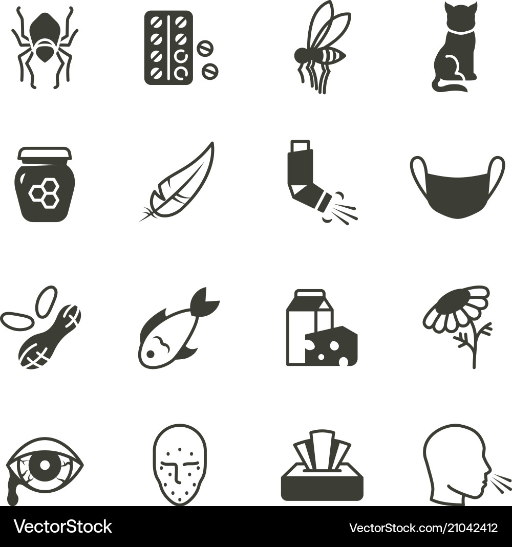 Pollen dust wheat and cat allergy rhinitis Vector Image