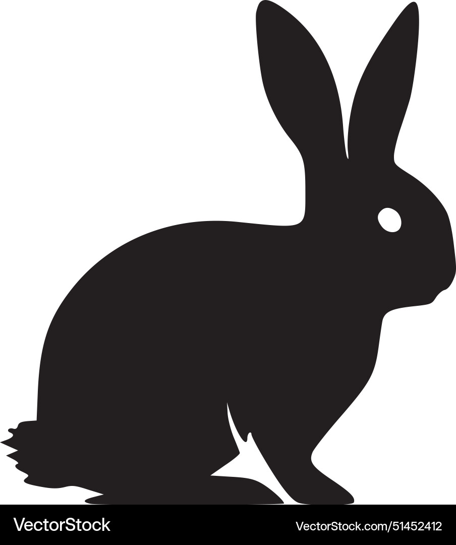Rabbit - black and white Royalty Free Vector Image