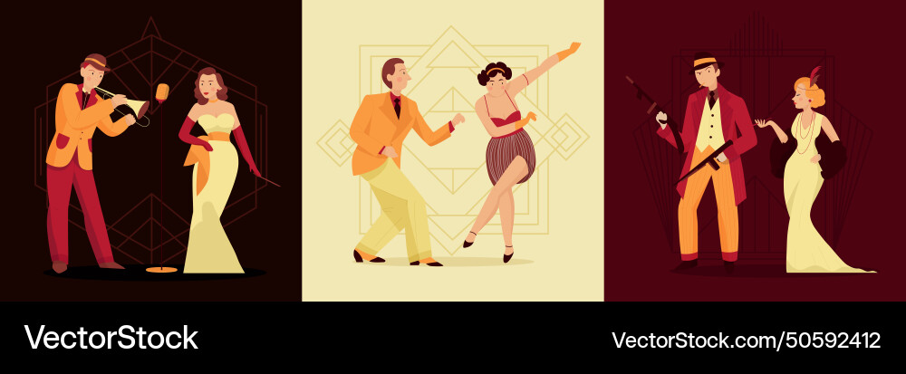 Retro twenties design concept Royalty Free Vector Image