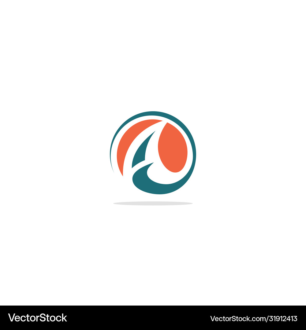 A initial round colored logo Royalty Free Vector Image