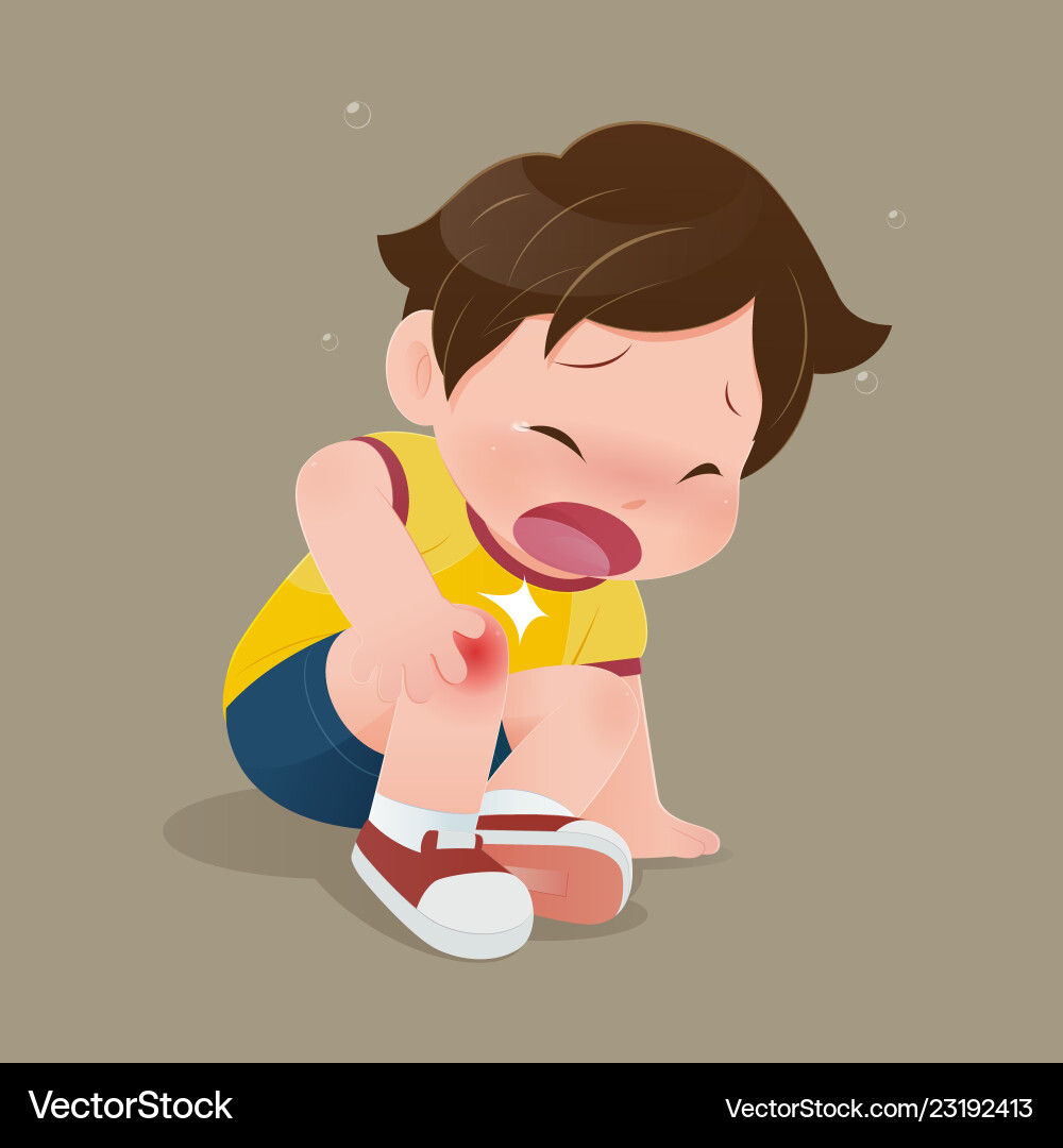 Boy suffering from pain in knee Royalty Free Vector Image