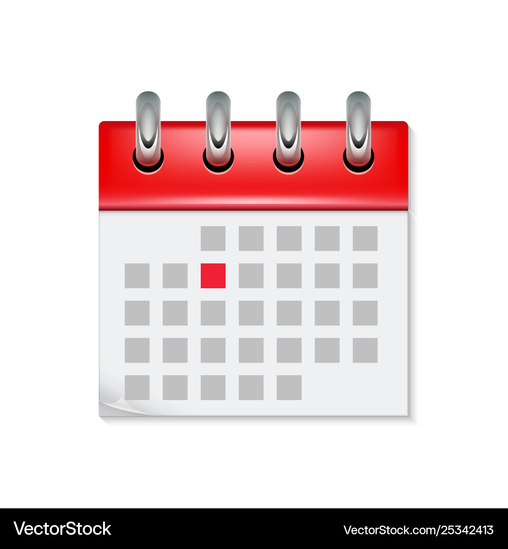 Calendar with Time Symbol Icon Royalty Free Vector Image