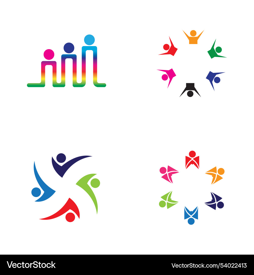 Colorful people and community logo Royalty Free Vector Image