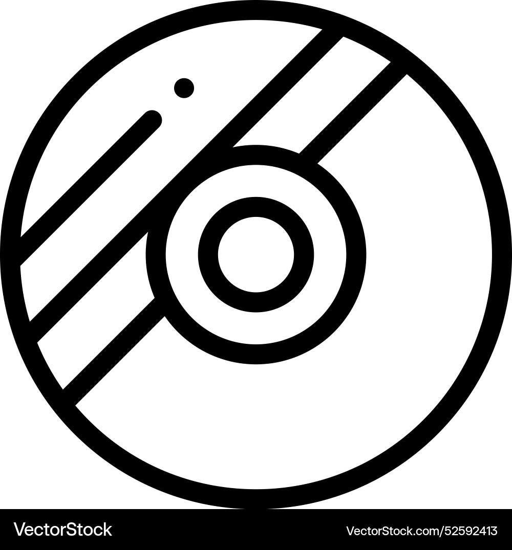 Compact disc icon thin linear style design Vector Image