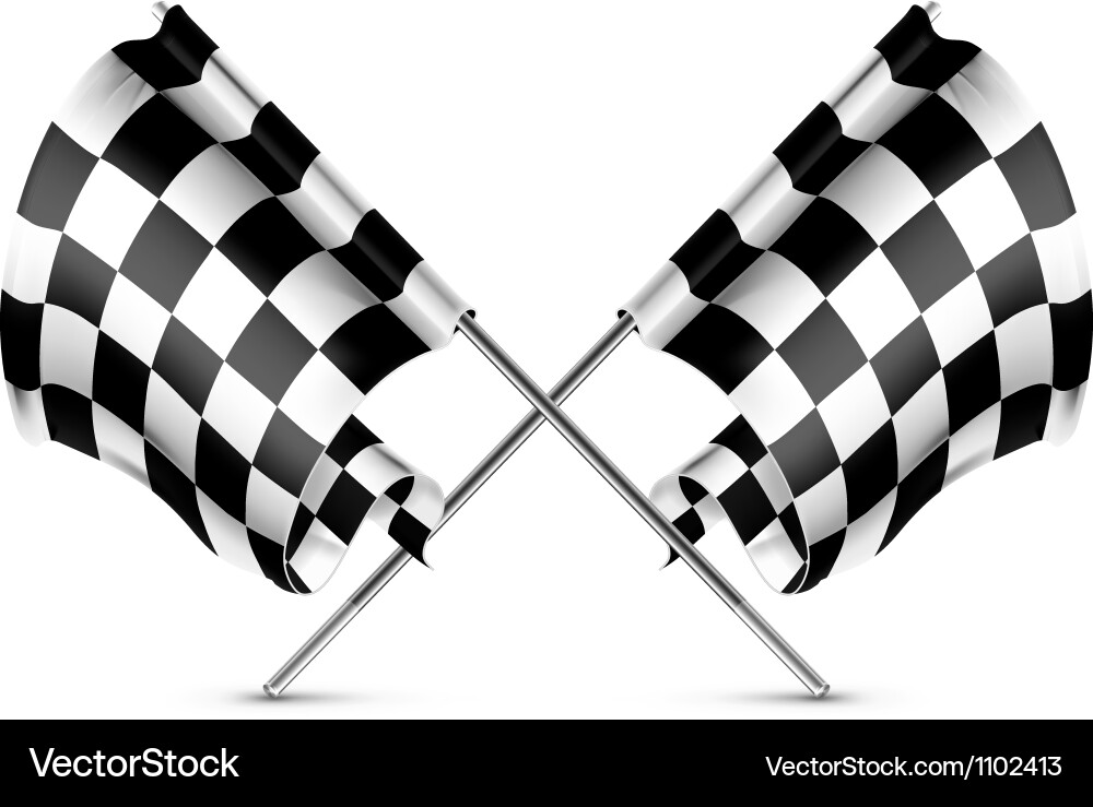 Crossed Checkered Flags Royalty Free Vector Image