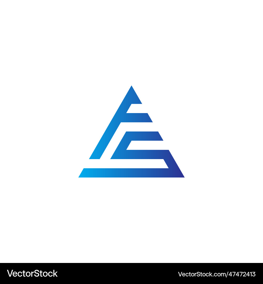 FS Geometric Triangle Logo Royalty Free Vector Image