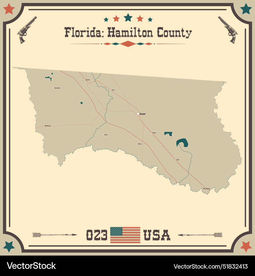 Large and accurate map of hamilton county Vector Image