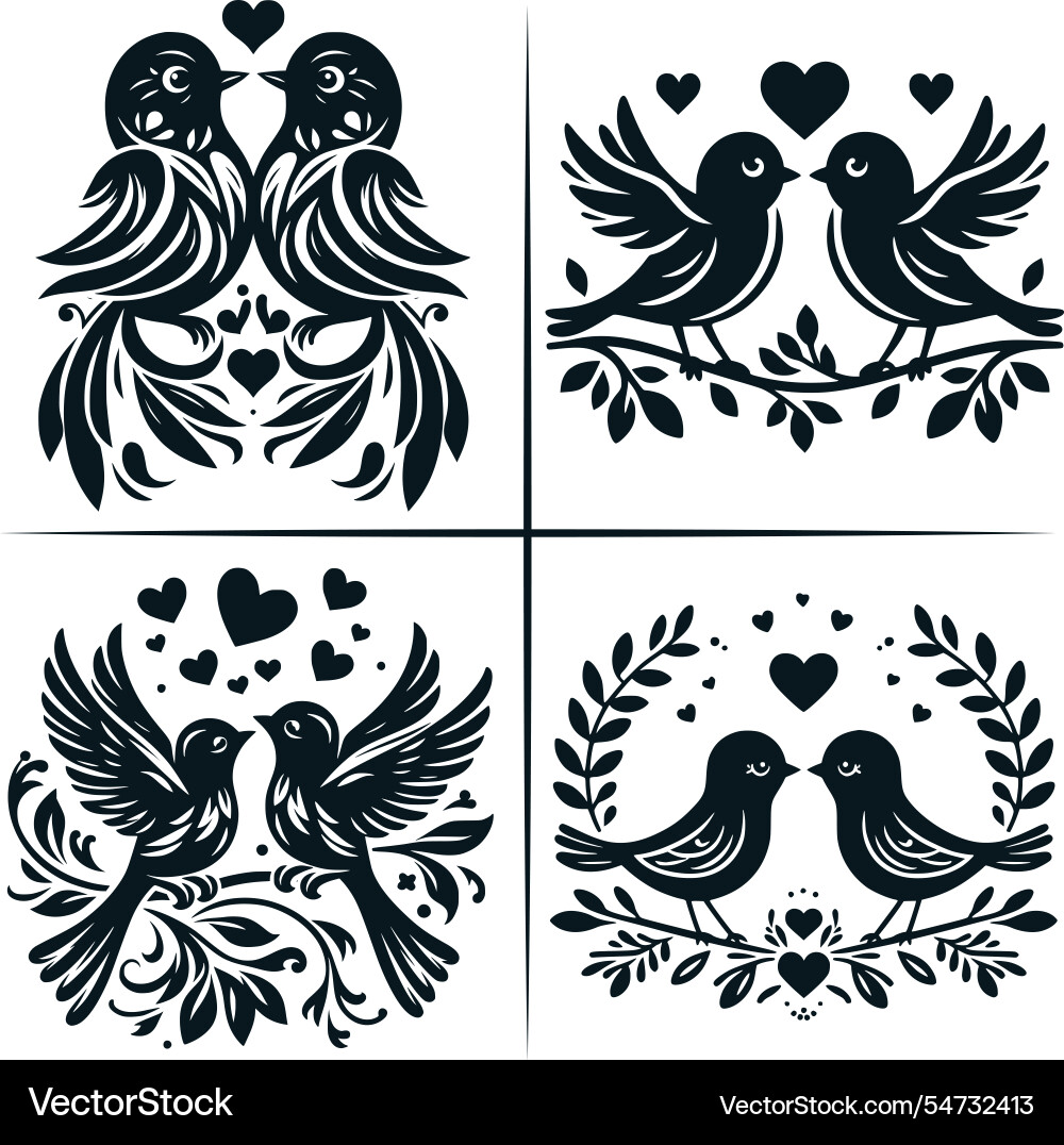 Love birds filesvalentines day bird couple Vector Image