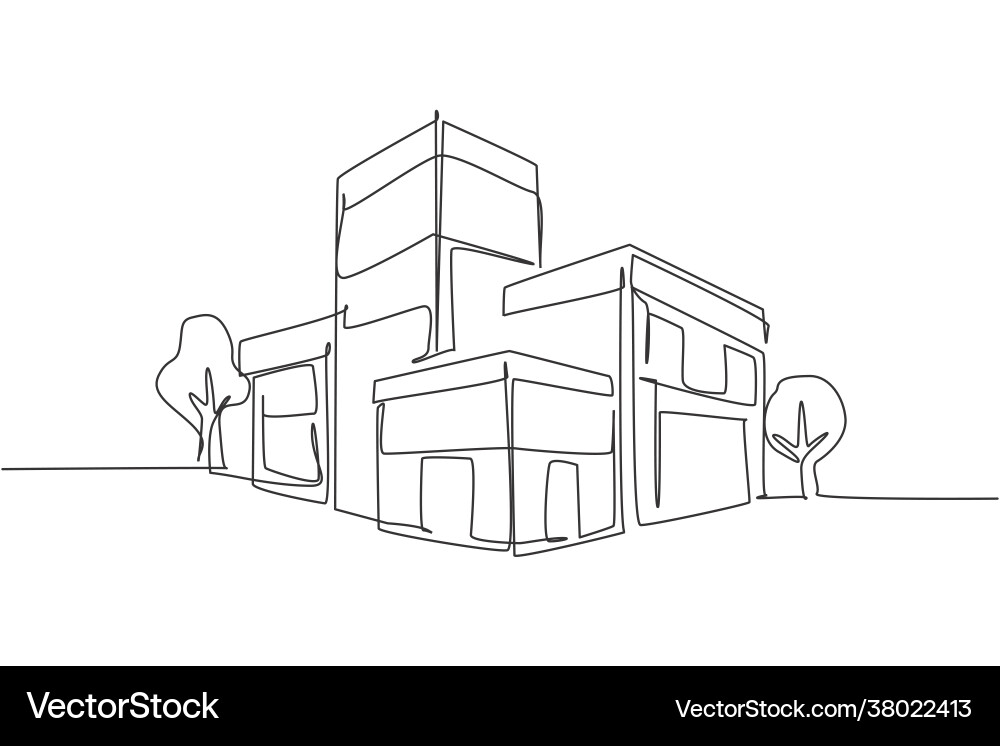 Luxury Single Line House Royalty Free Vector Image