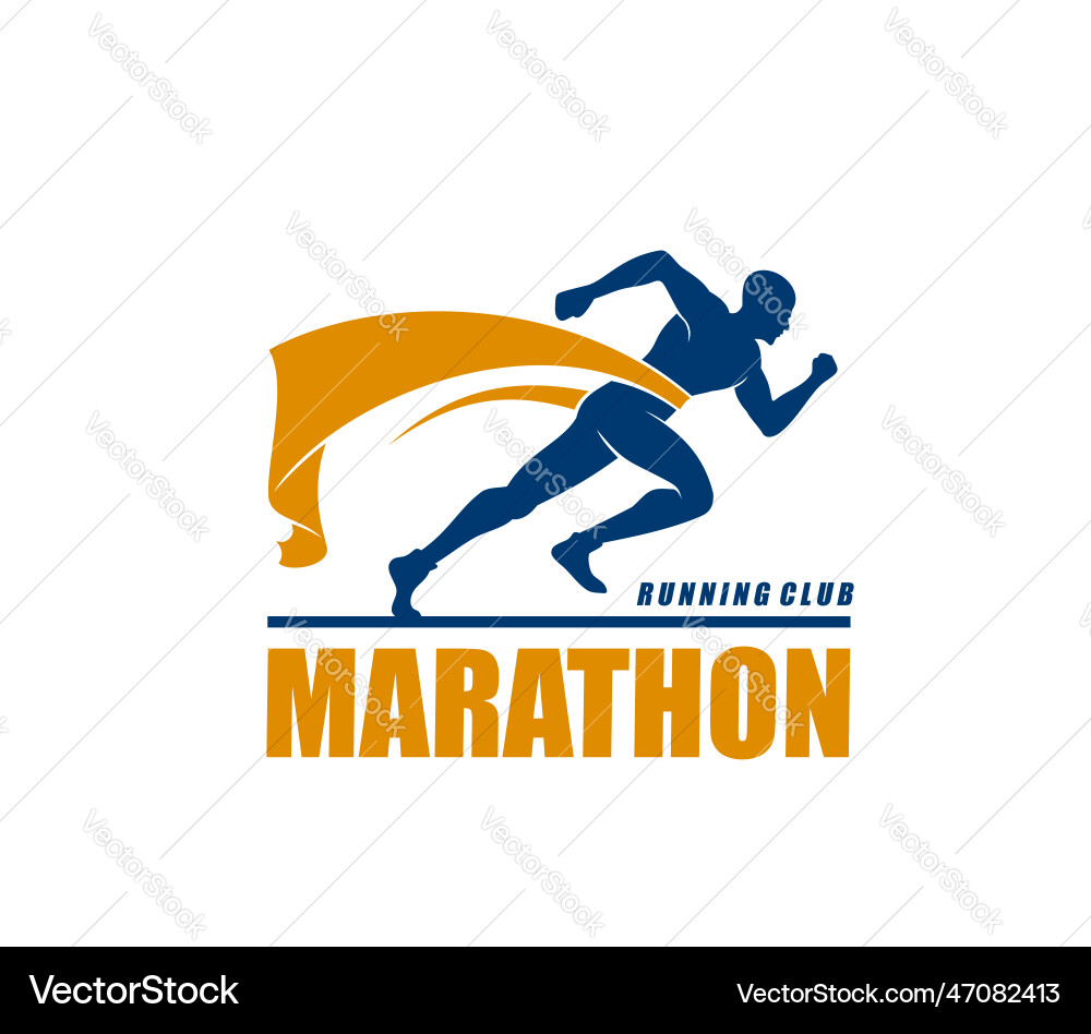 Marathon run sport icon competition symbol Vector Image