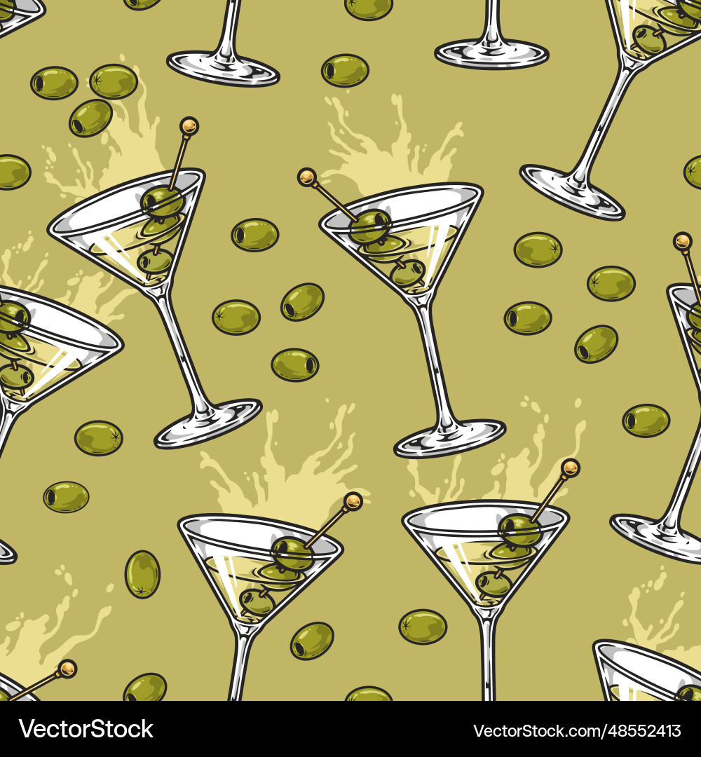 Martini Drink Pattern Royalty Free Vector Image
