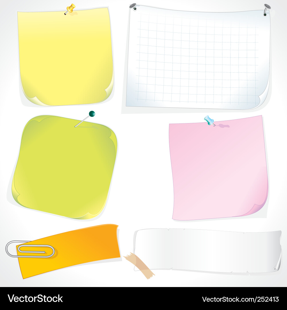 Paper notes Royalty Free Vector Image - VectorStock
