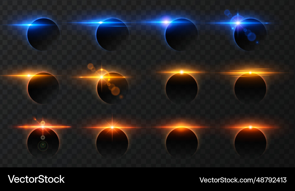 Solar Eclipse Light Effect Royalty Free Vector Image