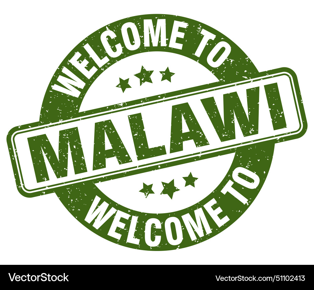 Welcome to malawi stamp round sign Royalty Free Vector Image