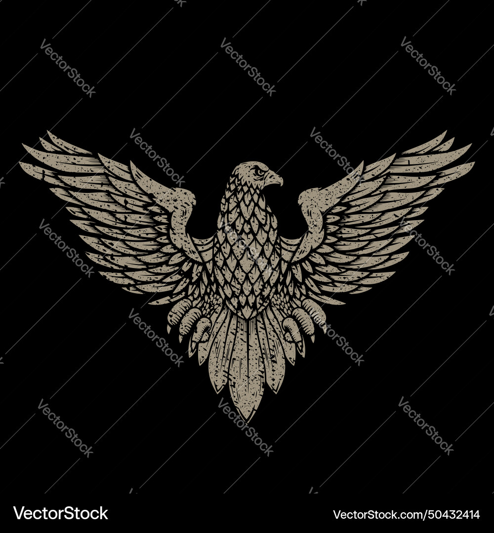 An eagle in grunge style distressed Royalty Free Vector