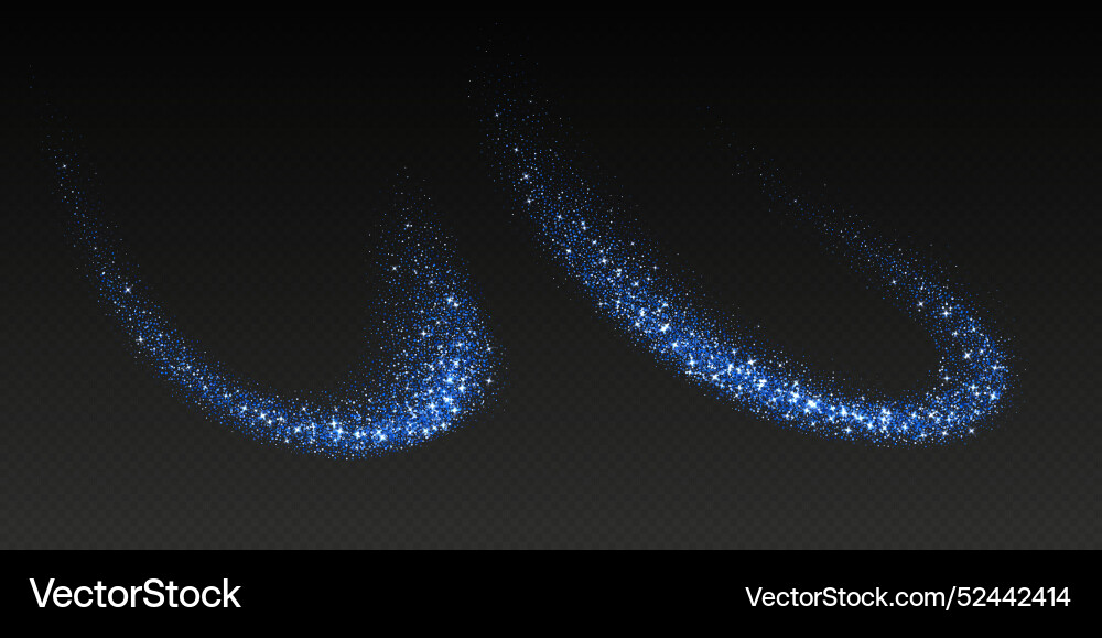 Blue glitter splashes shiny star dust explosion Vector Image