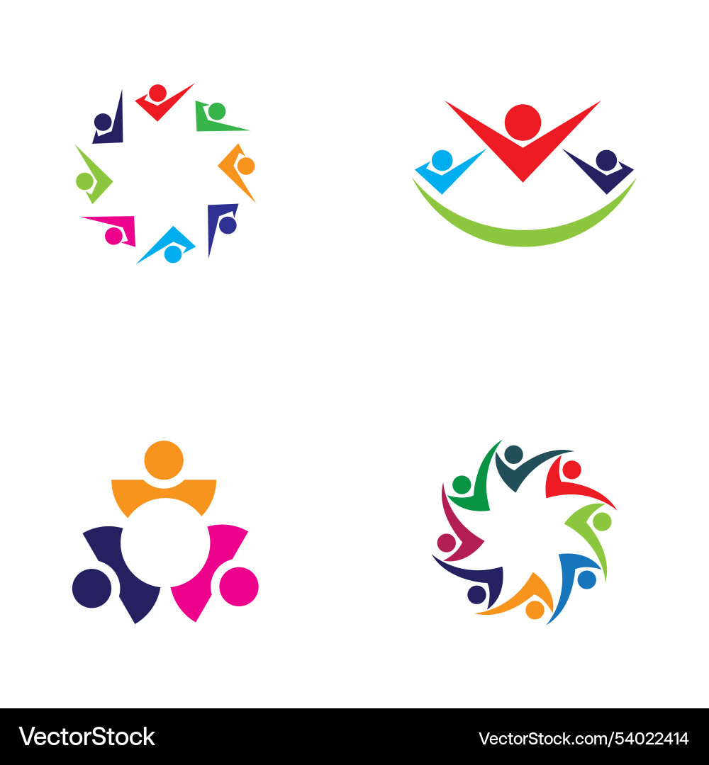 Colorful people and community logo Royalty Free Vector Image