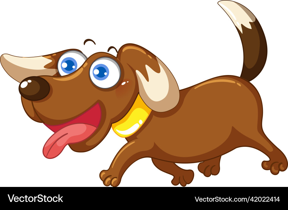 Cute simple dog cartoon character Royalty Free Vector Image