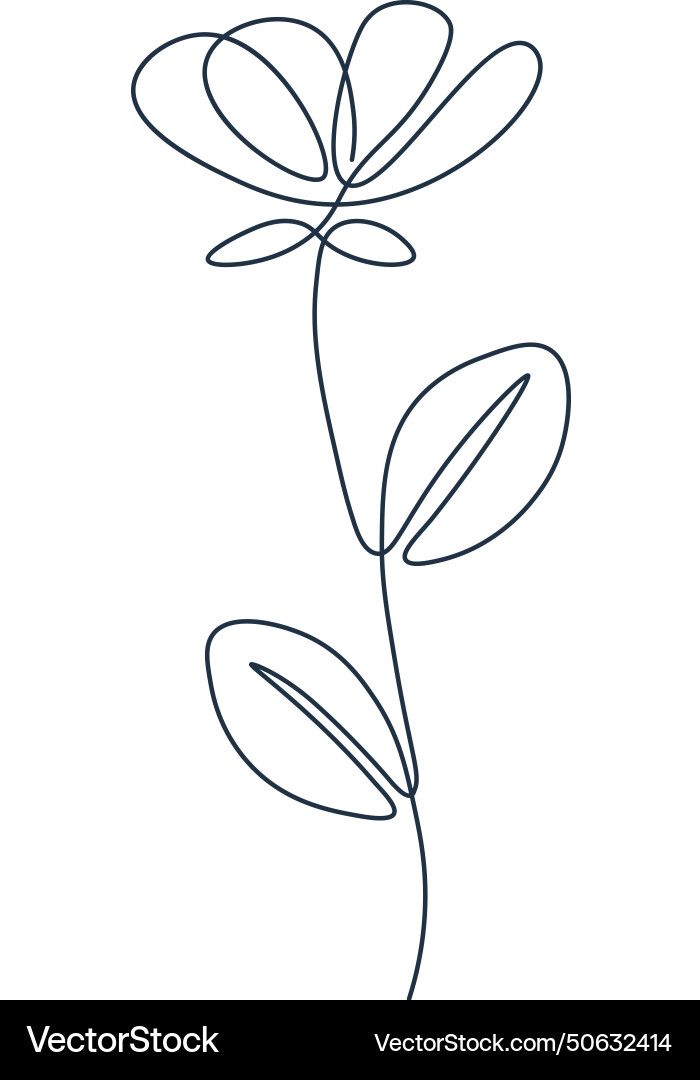 Flower plant outline Royalty Free Vector Image
