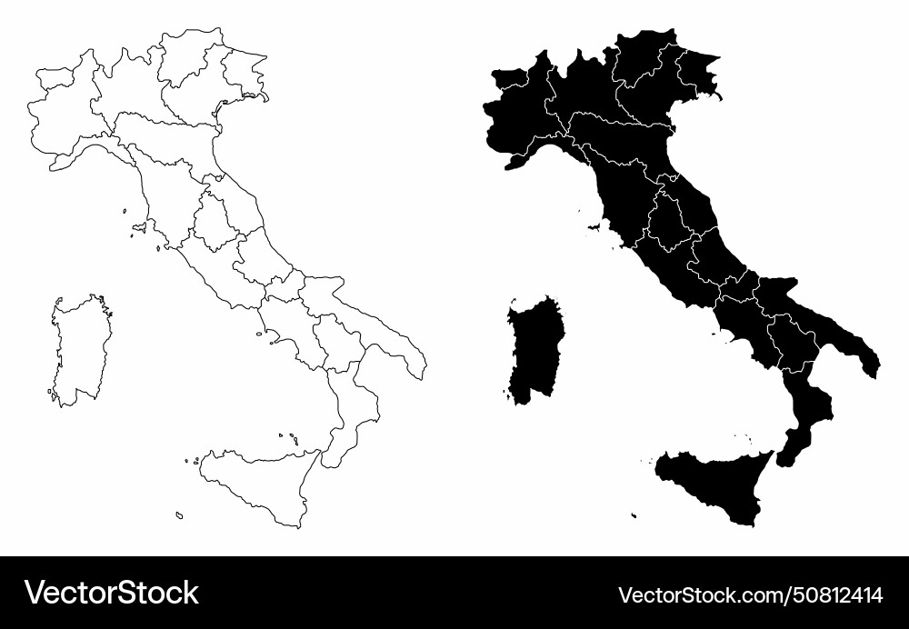 Italy administrative maps Royalty Free Vector Image