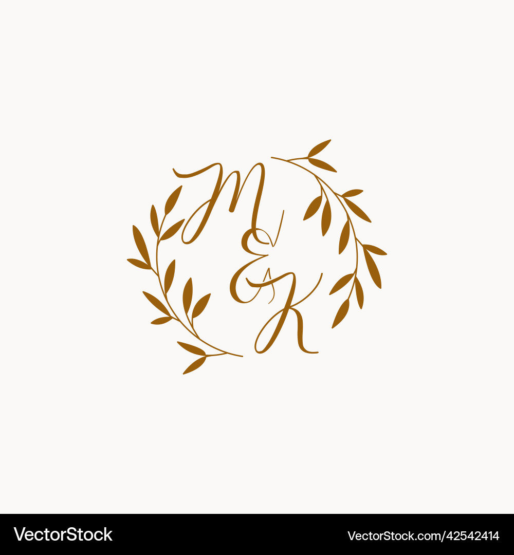 Mk initial wedding monogram logo Royalty Free Vector Image