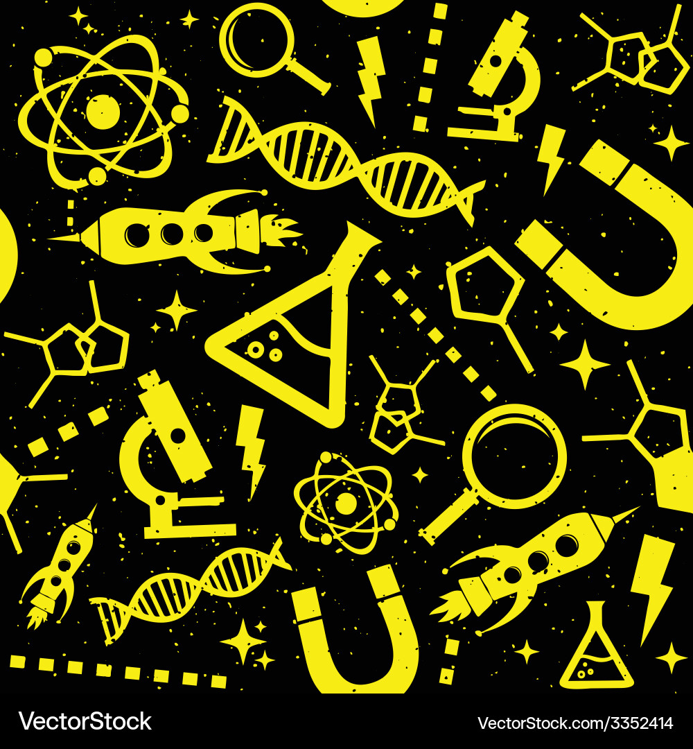 Science black pattern Royalty Free Vector Image