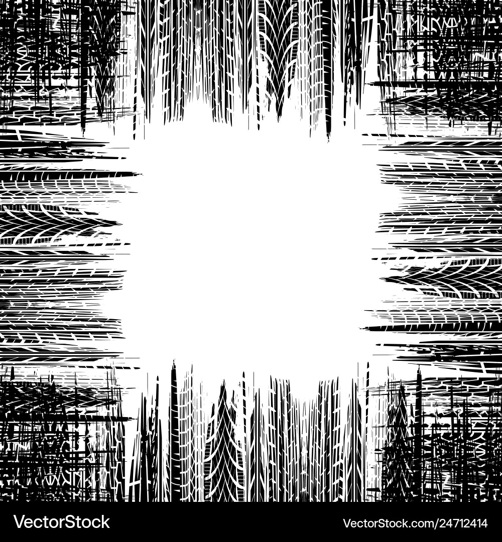 Square tire track frame Royalty Free Vector Image