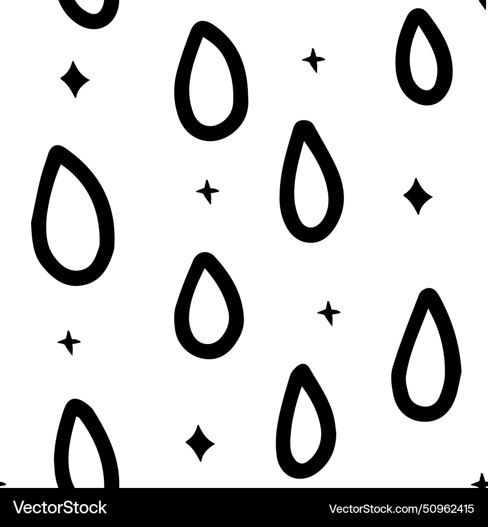 Black and white water drops pattern Royalty Free Vector