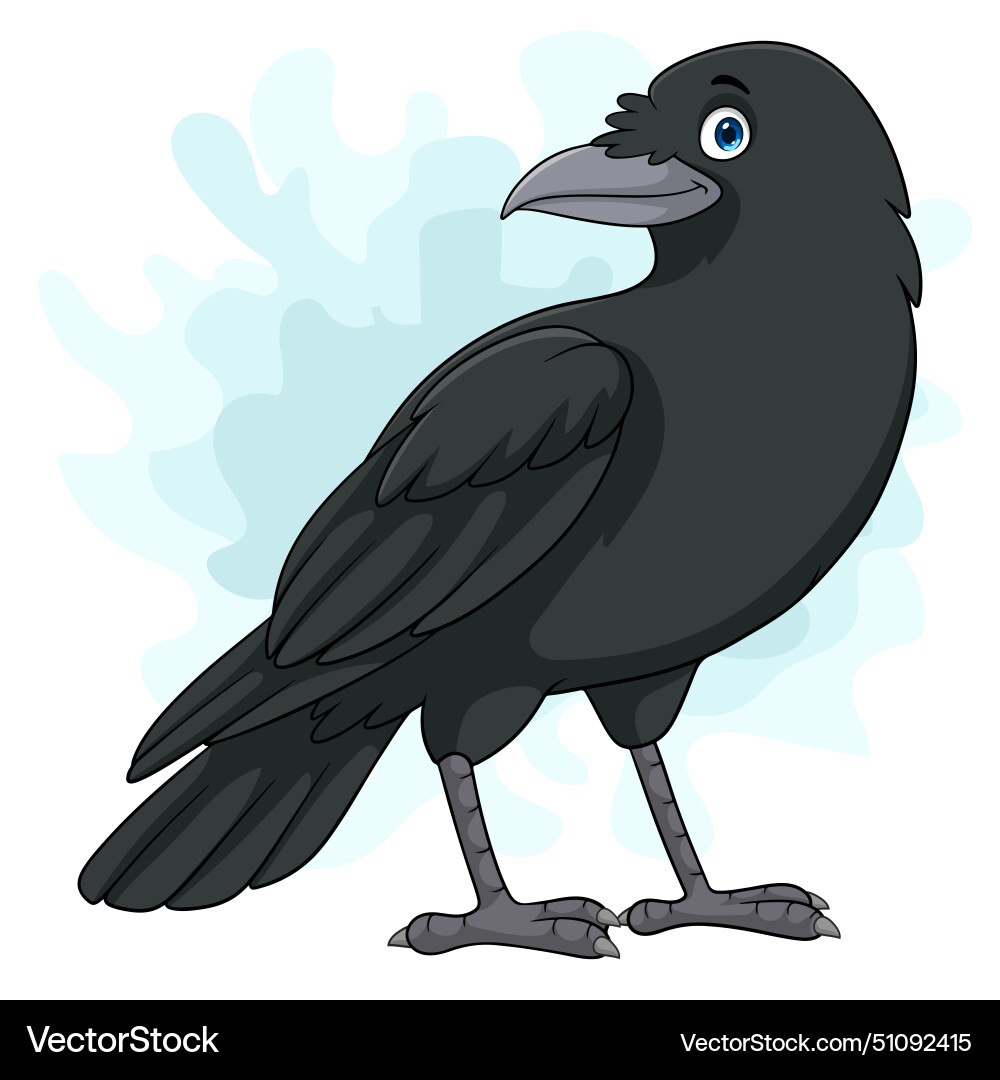 Cartoon crow isolated on white background Vector Image