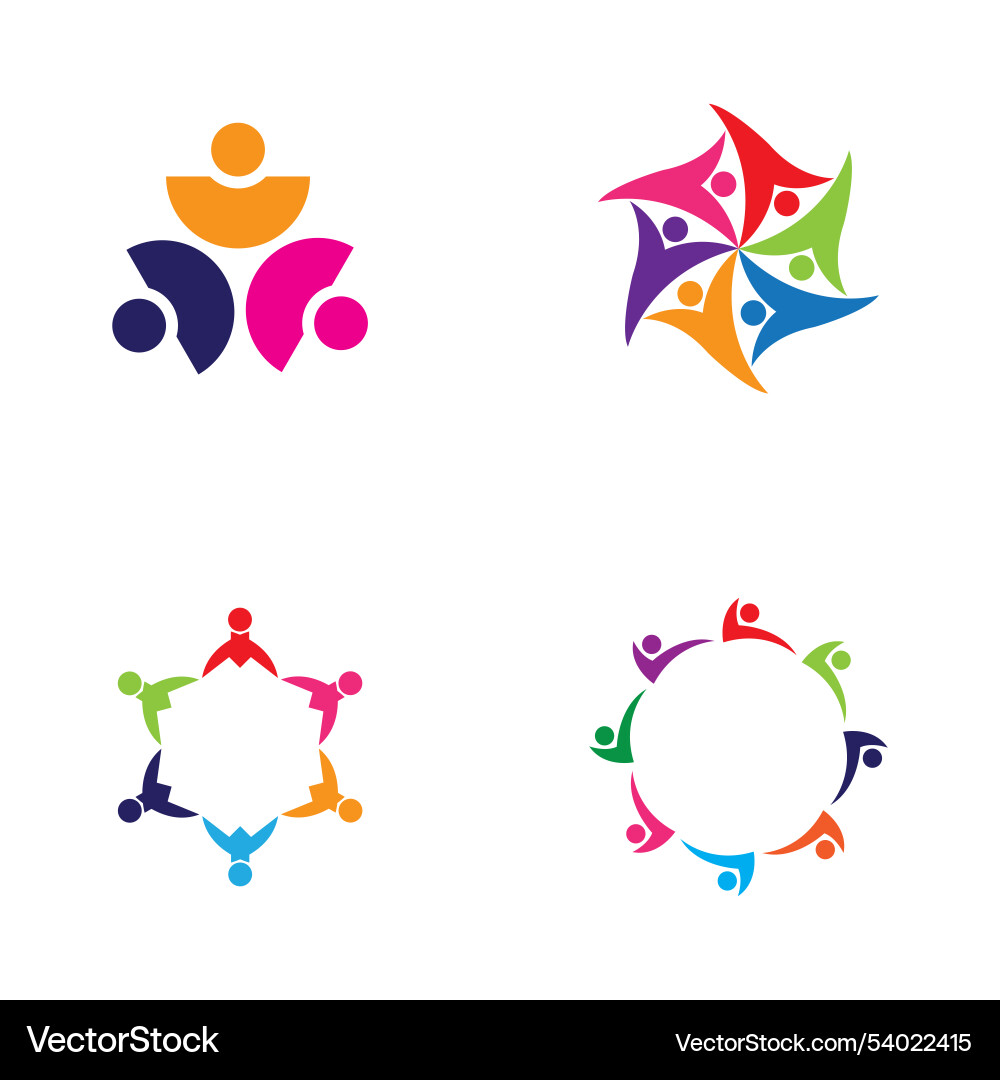 Colorful people and community logo Royalty Free Vector Image