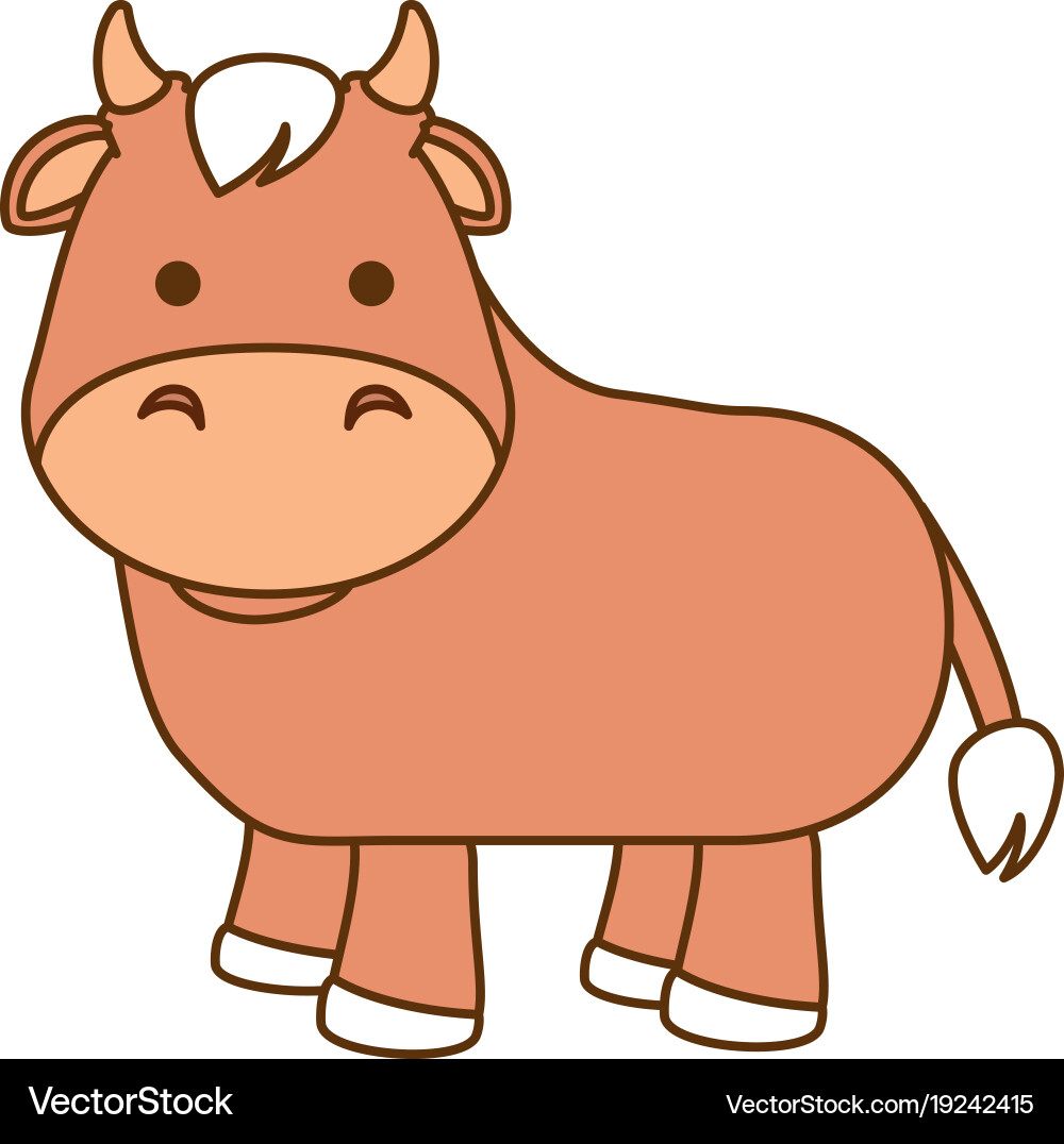 Cute ox character icon Royalty Free Vector Image