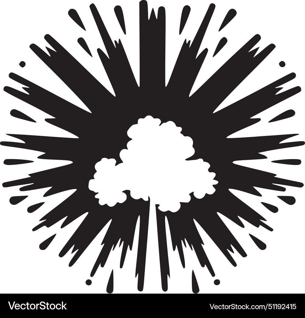 Explosion - black and white isolated icon Vector Image