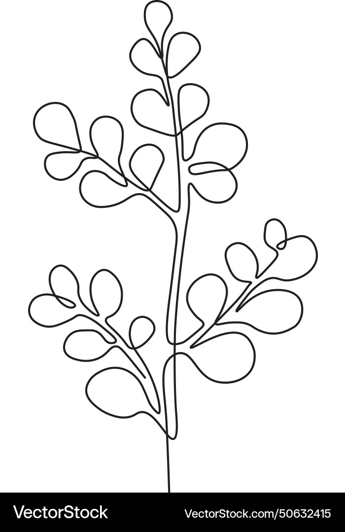 Flower plant outline Royalty Free Vector Image