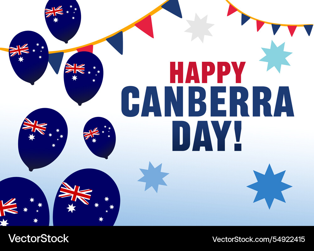 Happy canberra day with australian flag Royalty Free Vector