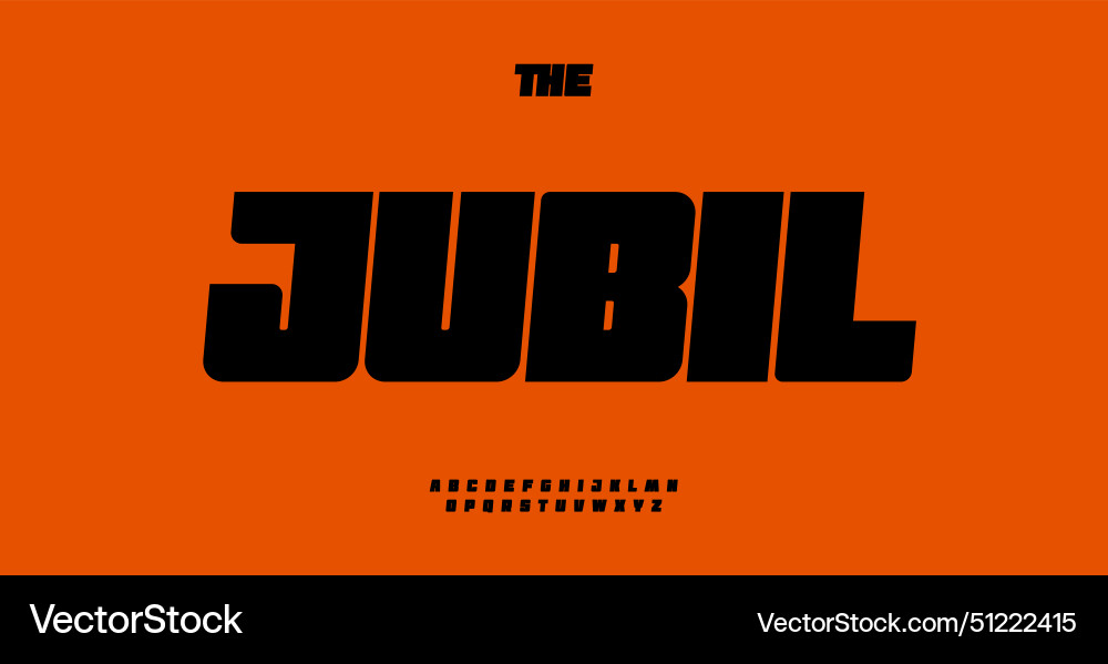 Heavy bold alphabet thick wide letter impact Vector Image
