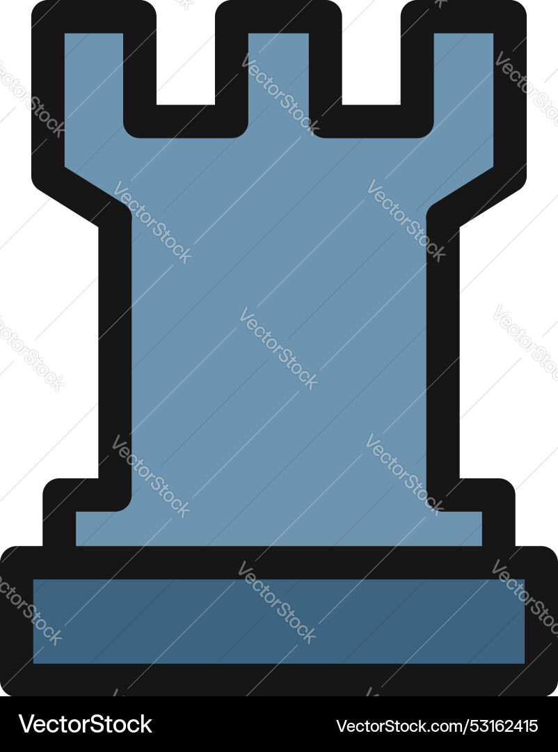 Icon rook chess piece strategy game symbol design Vector Image