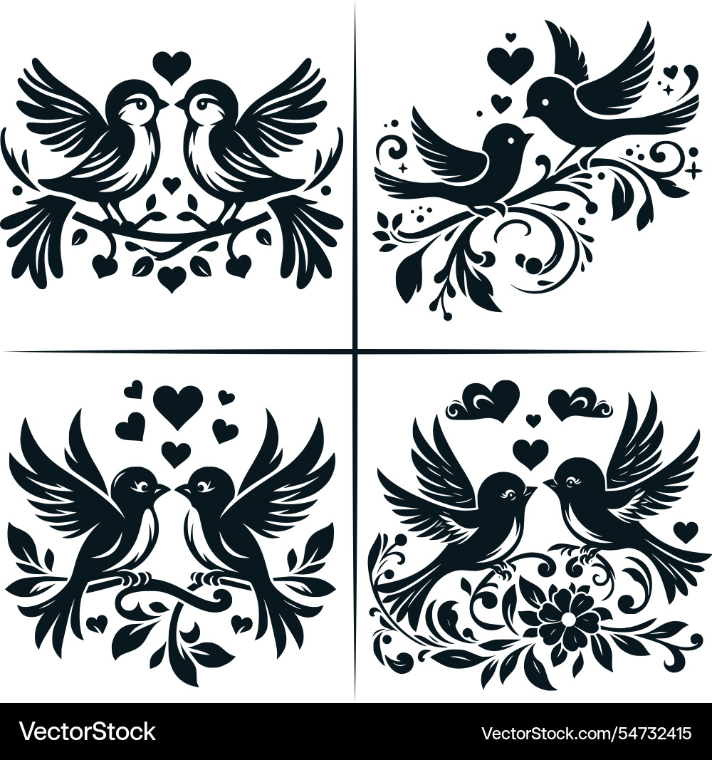 Love birds filesvalentines day bird couple Vector Image