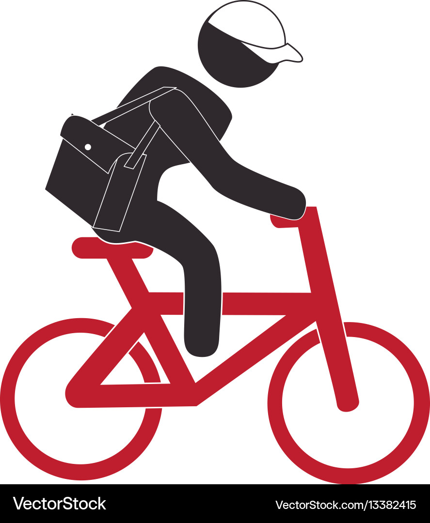 Messenger Courier on Bicycle Royalty Free Vector Image
