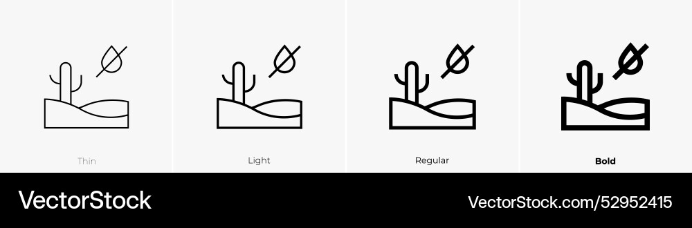 No rain icon thin light regular and bold style Vector Image