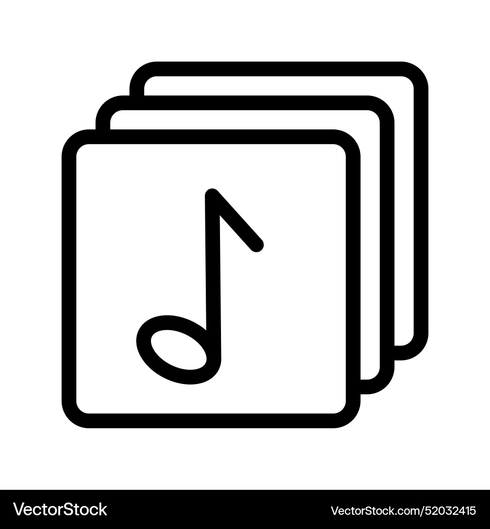 Playlist icon linear logo mark in black and white Vector Image