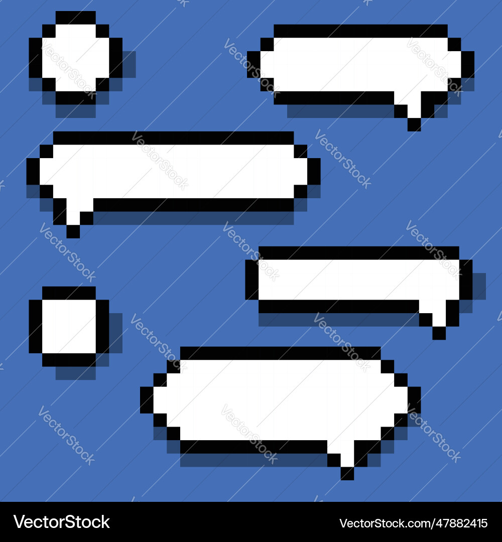 Speech bubble pixel art style Royalty Free Vector Image