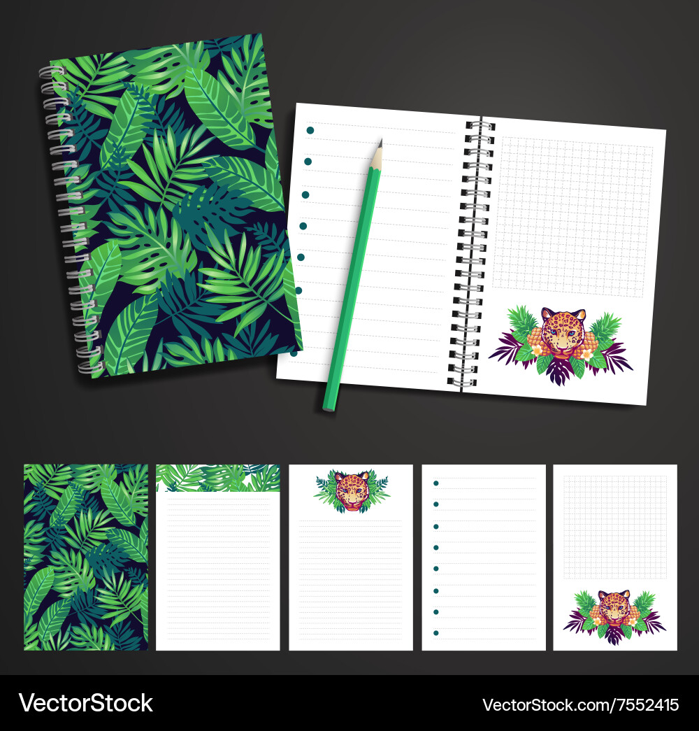 Tropical printable set Royalty Free Vector Image