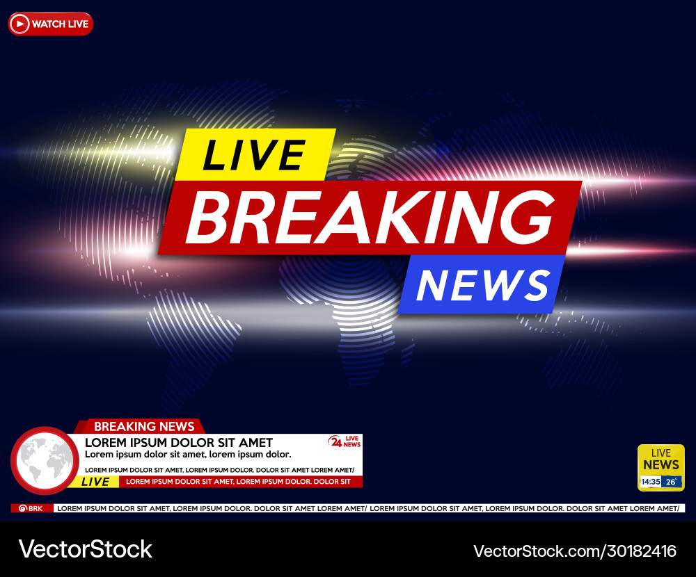 Background screen saver on breaking news Vector Image