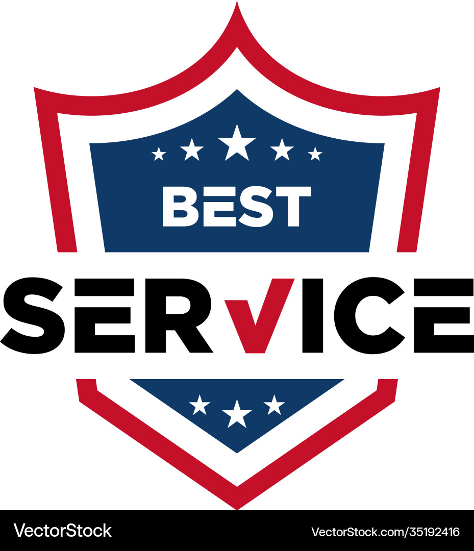 Best service icon shield Royalty Free Vector Image