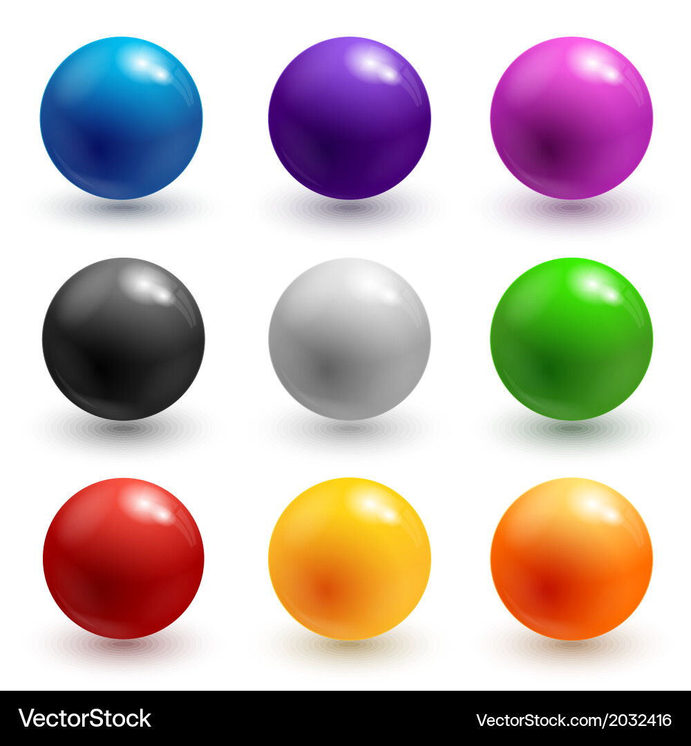 Colorful glossy spheres Royalty Free Vector Image