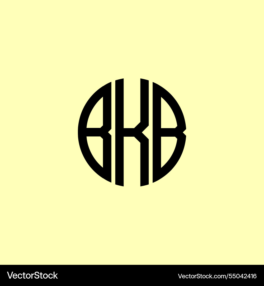 Creative rounded initial letters bkb logo Vector Image