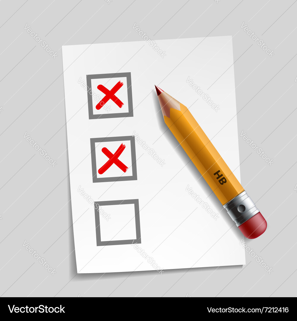 Customer survey check mark Royalty Free Vector Image