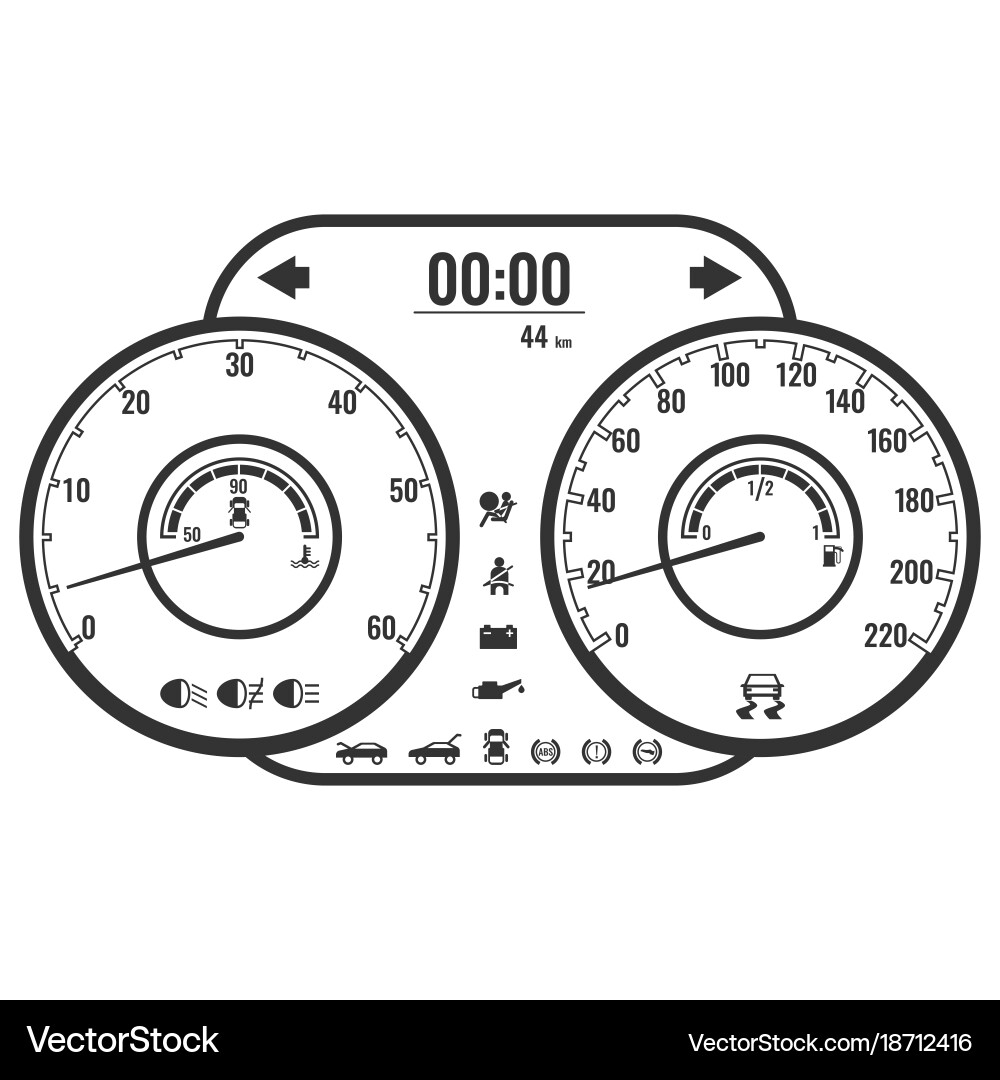 Dashboard instrument control panel or fascia Vector Image