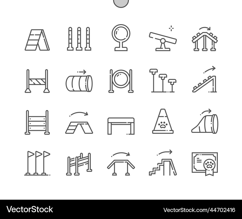 Dog agility jumping obstacle pets training Vector Image