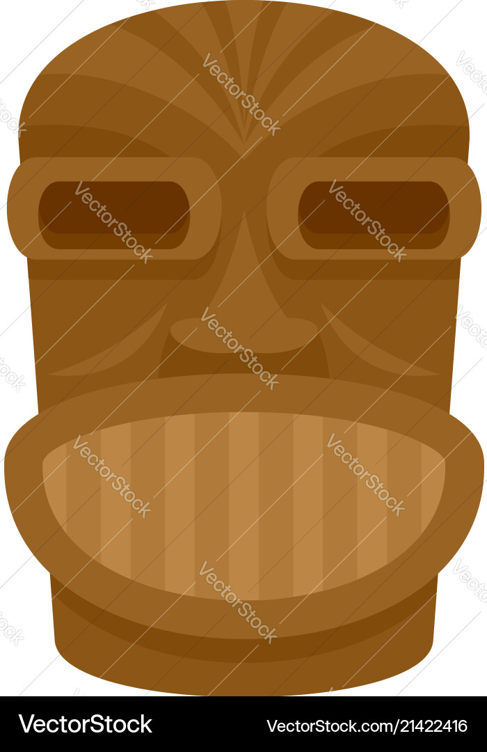 Hawaii wooden idol icon flat style Royalty Free Vector Image